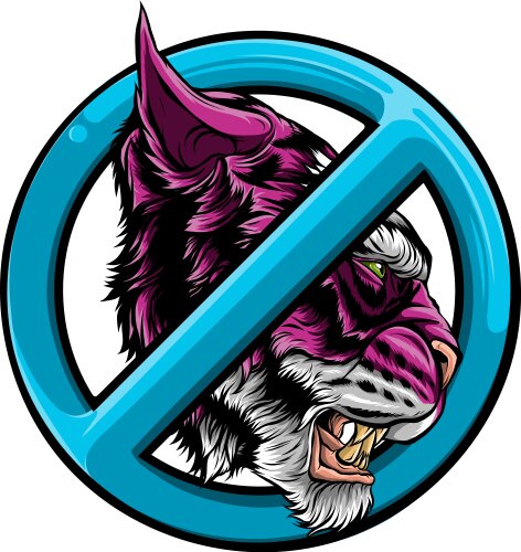 No tiger symbol isolated Royalty Free Vector Image