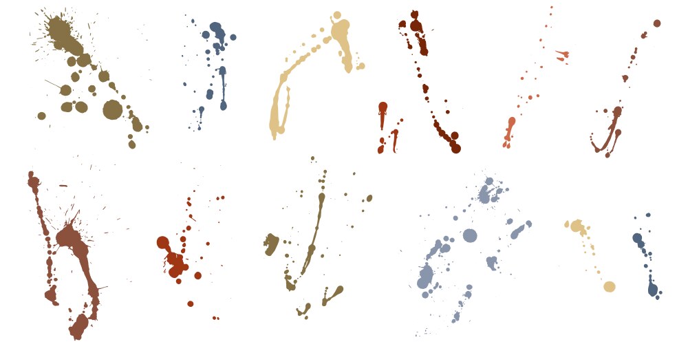 Overlay elements of paint ink splatter set Vector Image