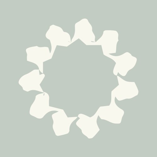 Handmade linocut organic wreath Royalty Free Vector Image