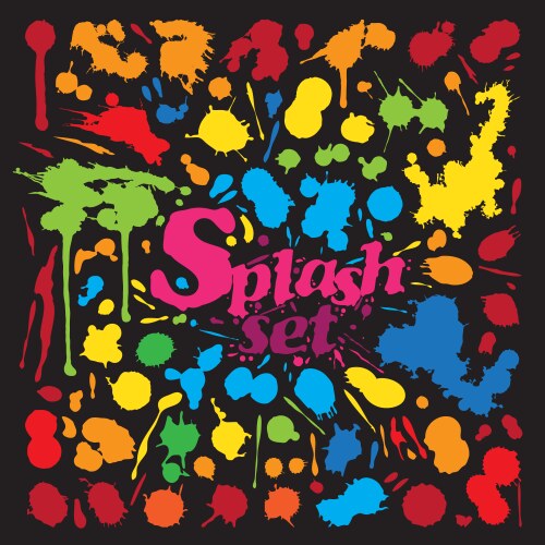 Colored ink splash paint splashing and drop Vector Image