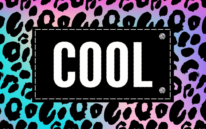 Wild cool slogan ripped off revealing leopard Vector Image