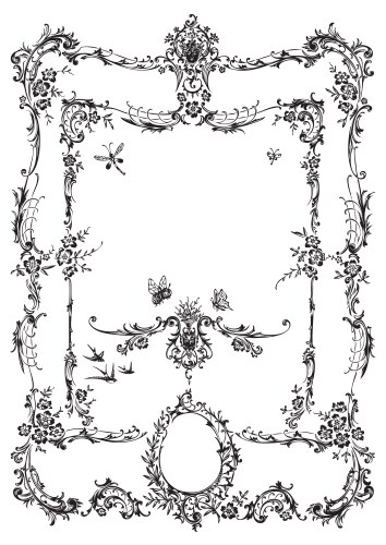 Antique frame engraving Royalty Free Vector Image
