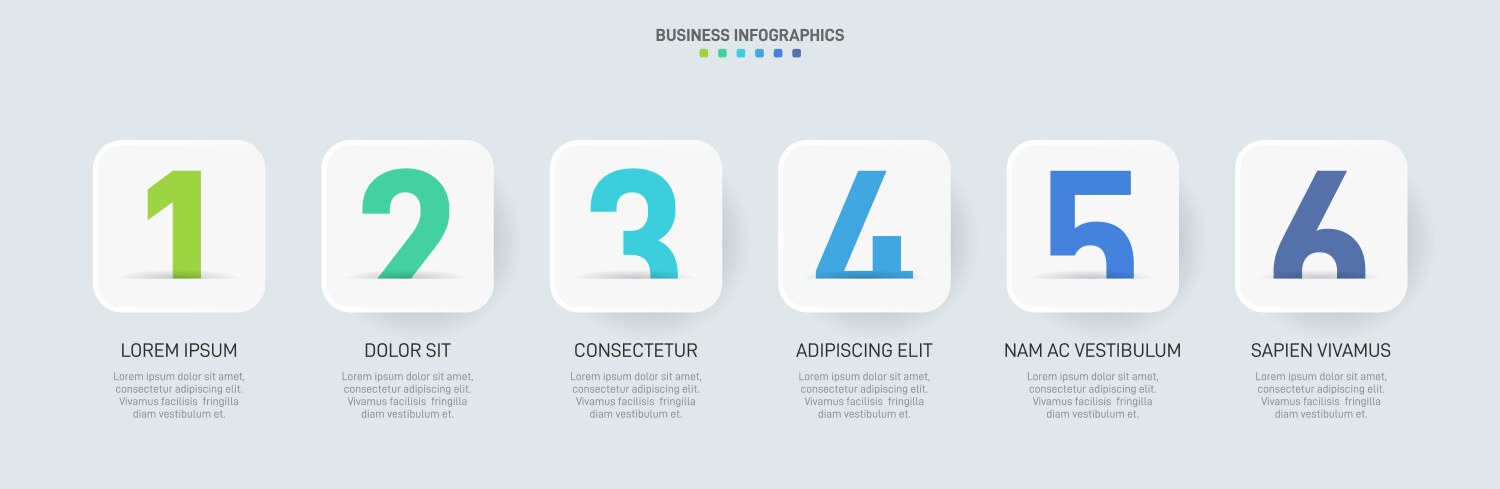 Horizontal progress bar featuring 6 arrow-shaped Vector Image