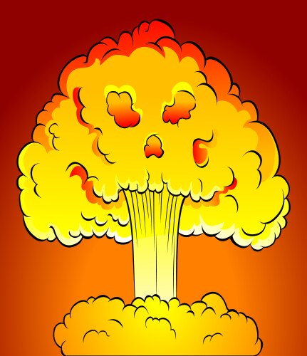 Cross section of nuclear shelter explosion Vector Image