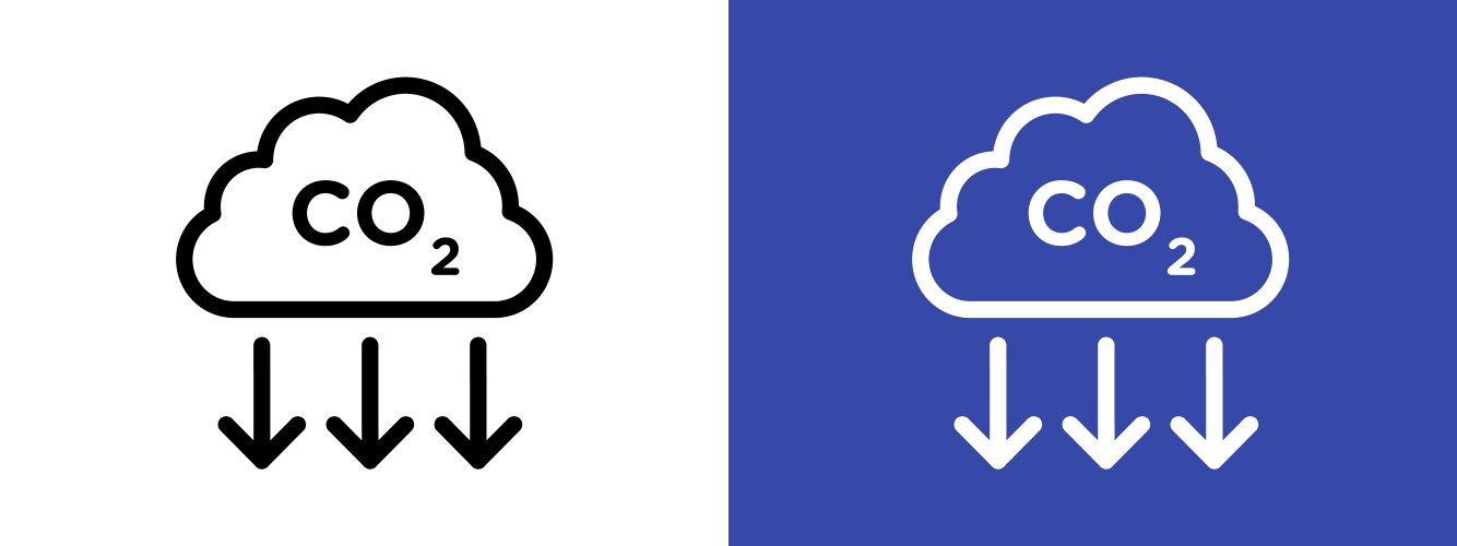 Co2 gas carbon dioxide icon linear logo mark Vector Image