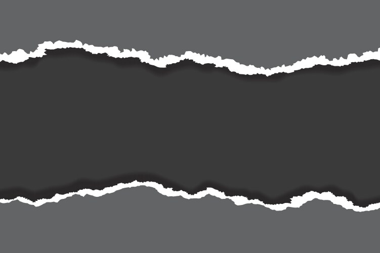 Realistic black ripped paper on transparent Vector Image