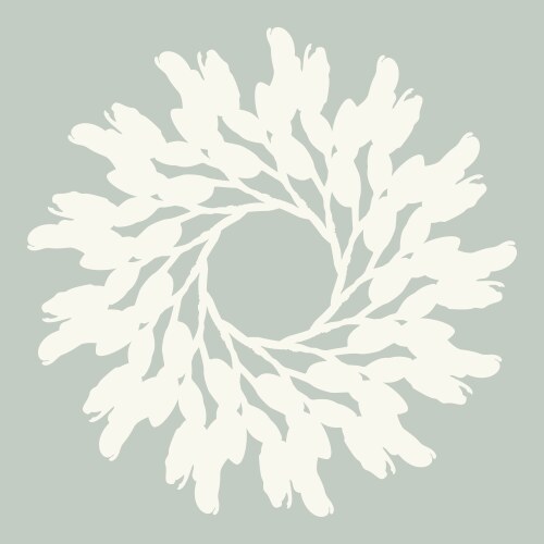Handmade linocut organic wreath Royalty Free Vector Image