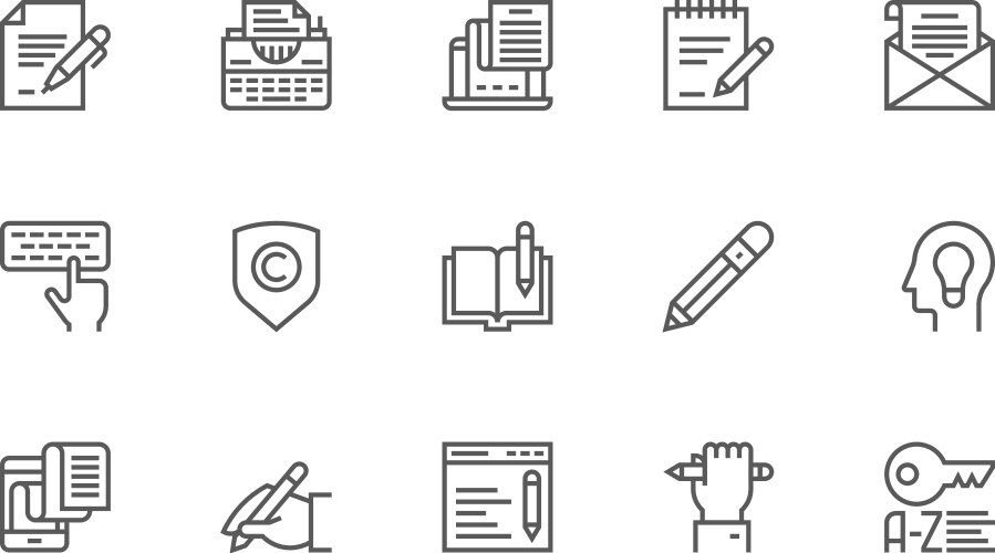 Feather signature line icon copywriting sign Vector Image