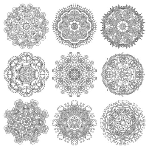 Round ornament set Royalty Free Vector Image - VectorStock