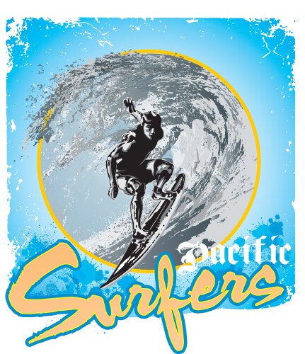 Surf big wave Royalty Free Vector Image - VectorStock