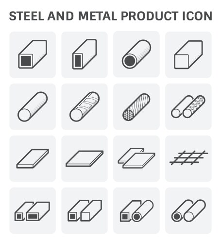 Steel icon Royalty Free Vector Image - VectorStock