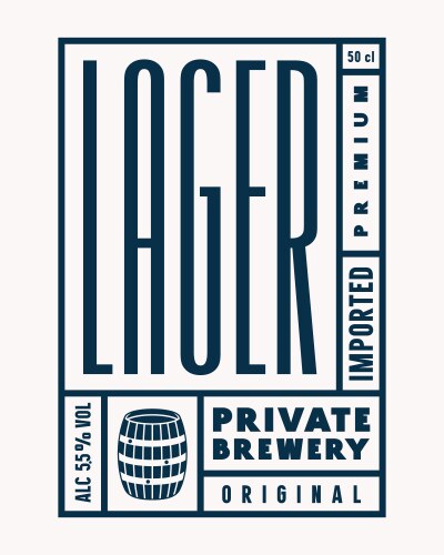 Template label for lager beer Royalty Free Vector Image