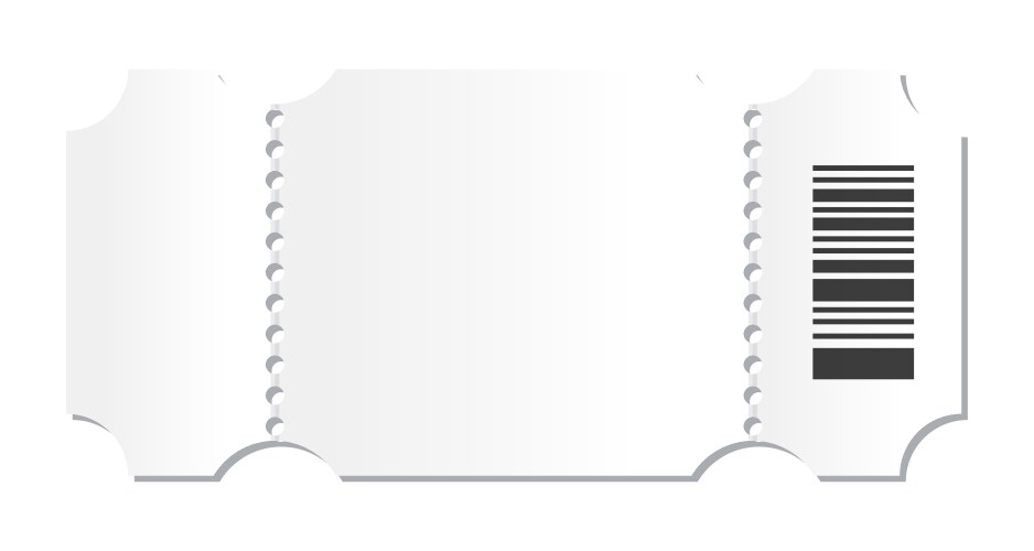 Blank ticket template concert lottery Royalty Free Vector