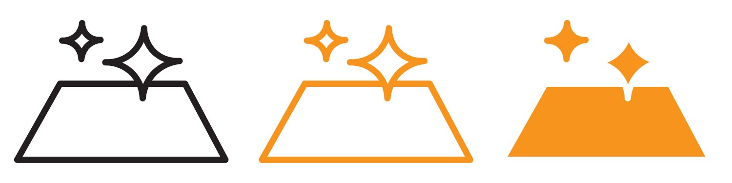 Clean surface icon linear logo mark in black Vector Image