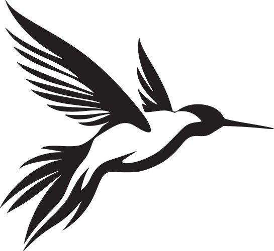 Black and White Hummingbird Vector Images (over 2,400)