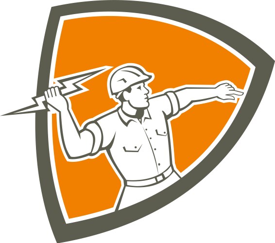 Bodybuilder lifting barbell shield retro Vector Image