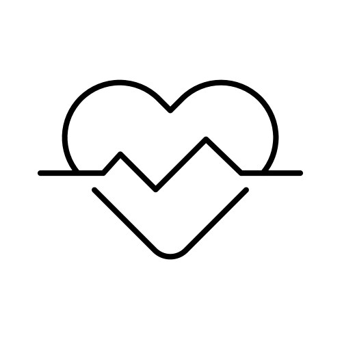 Heartbeat outline icon simple heart beat Vector Image