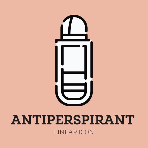 Roll-on deodorant thin line icon personal hygiene Vector Image
