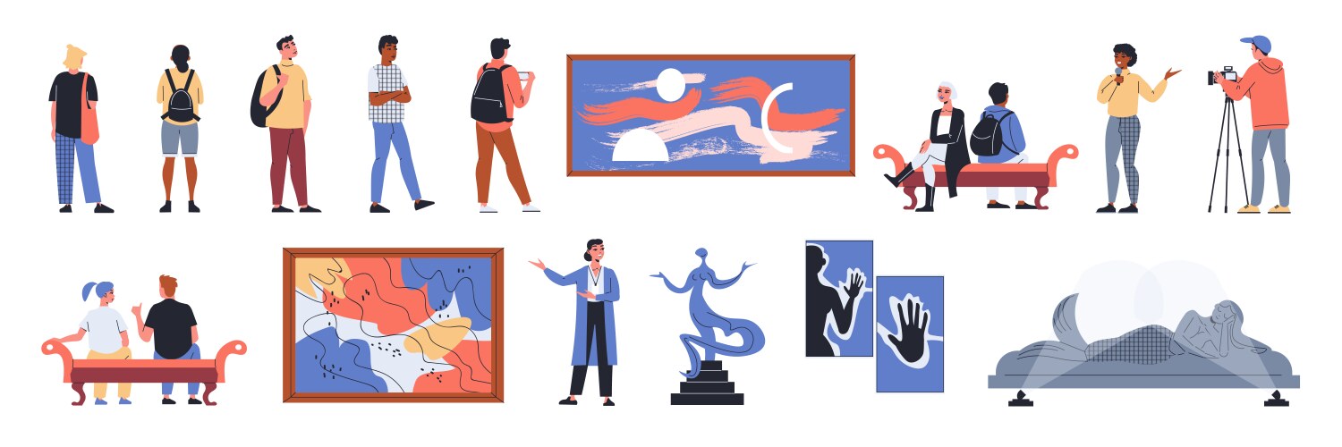 Art gallery artistic museum painting exhibition Vector Image