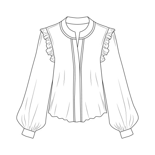 Blouse Technical Drawing Vector Images (over 3,900)