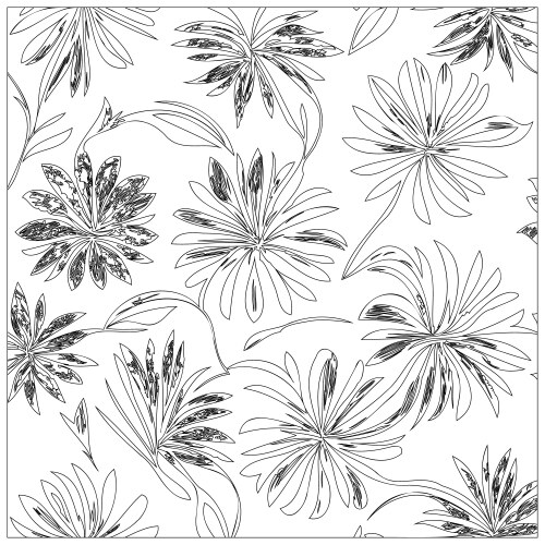 Wildflowers flower pattern outline sketch Vector Image