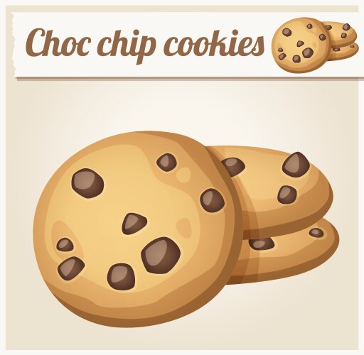 Cartoon Chip Chocolate Cookie Vector Images (over 5,100)