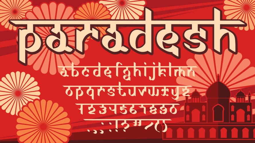 Devanagari Indian Font - Hindu Script Royalty Free Vector