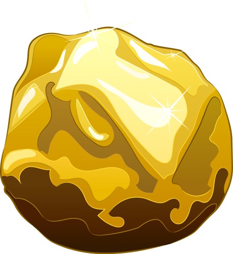 Detailed large natural gold nugget Royalty Free Vector Image
