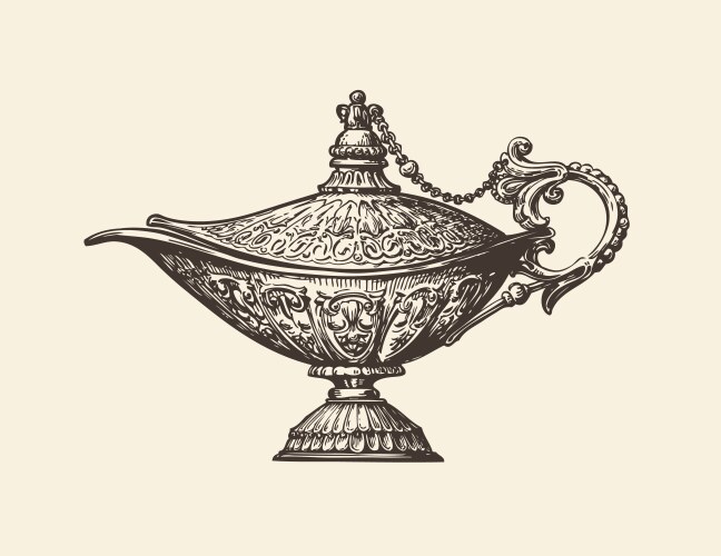 Magical oil lamp Royalty Free Vector Image - VectorStock