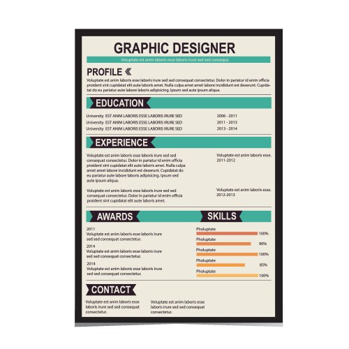 Resume template cv creative background Royalty Free Vector