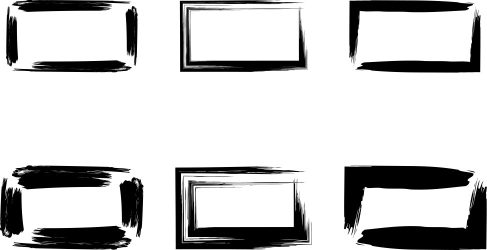 Horizontal rectangle shape bold brush stroke Vector Image