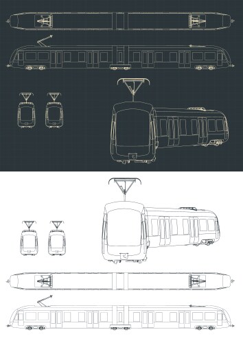 Pantograph blueprints Royalty Free Vector Image