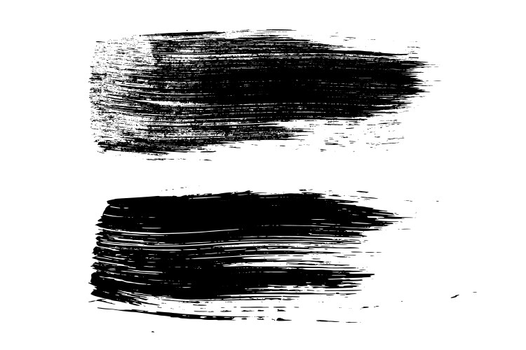 Paint brush black ink grunge strokes Royalty Free Vector