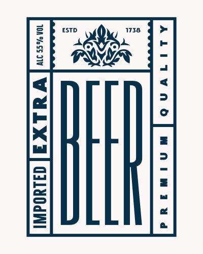 Template label for lager beer Royalty Free Vector Image