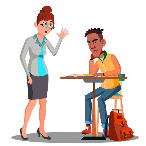 Cartoon teacher and school kids Royalty Free Vector Image