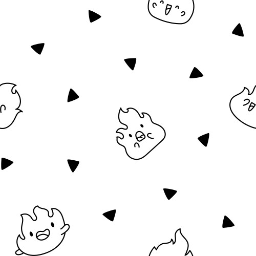 Cute kawaii fire character coloring page Vector Image