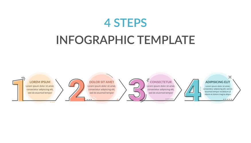 Infographic template with 4 steps Royalty Free Vector Image