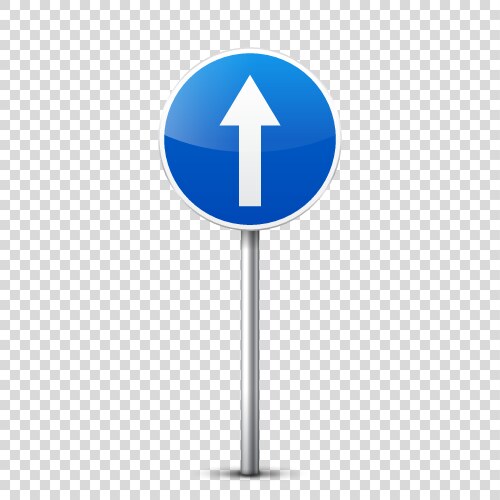 Blue traffic sign on transparent background Vector Image