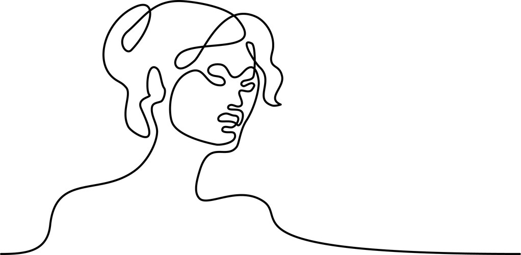 Elegant Line Art Woman Royalty Free Vector Image