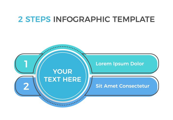 Infographic template with 2 steps Royalty Free Vector Image