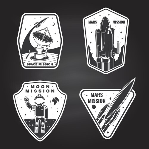 Space colonization set Royalty Free Vector Image