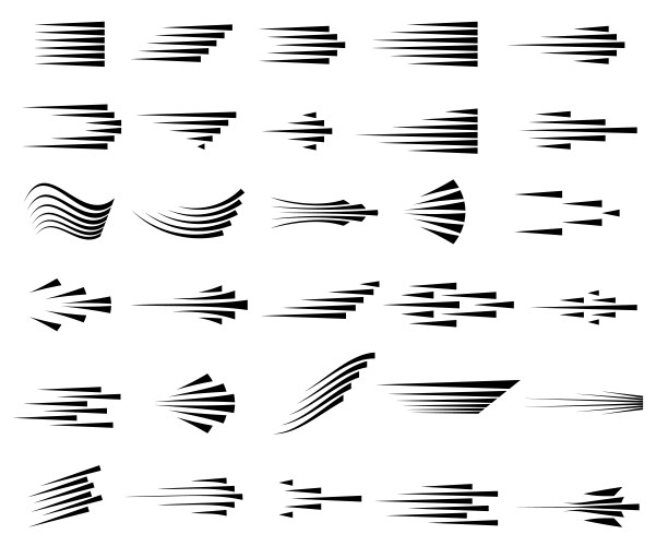Speed lines sketch force and motion fast Vector Image