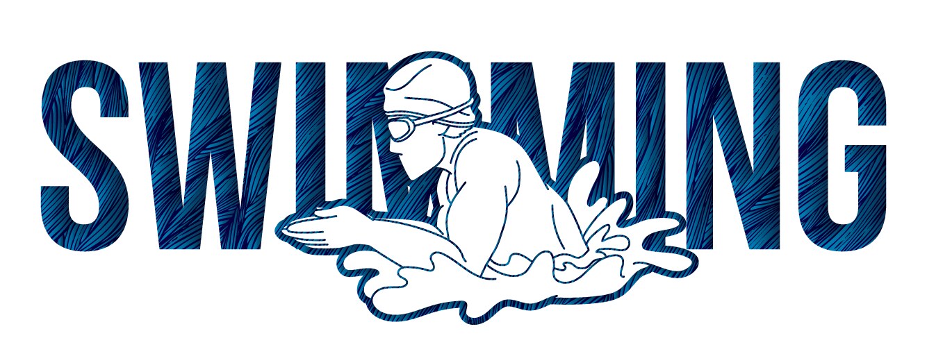Swimming sport male swimmer action cartoon Vector Image
