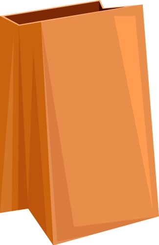 Brown paper bag standing up with handle Royalty Free Vector