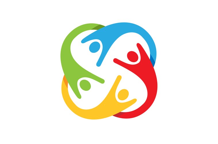 Creative colorful crowd logo Royalty Free Vector Image