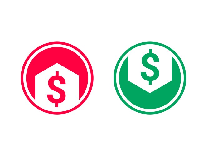 Reduce decrease cost icon Royalty Free Vector Image