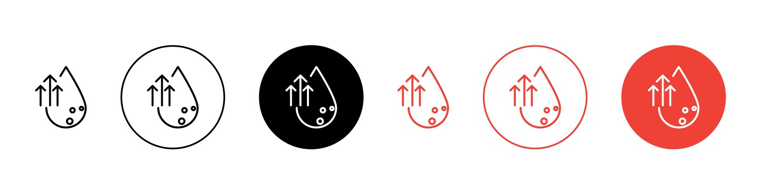 High cholesterol icon set blood level fat Vector Image