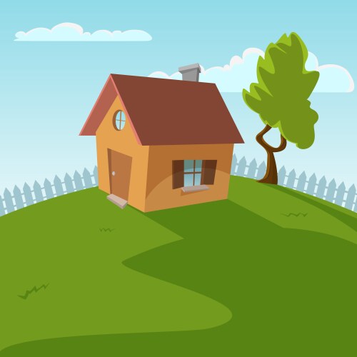 Simple rural house background Royalty Free Vector Image