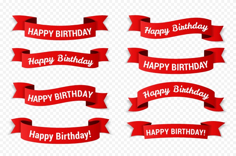 Happy Birthday Scroll Label Vector Images (75)