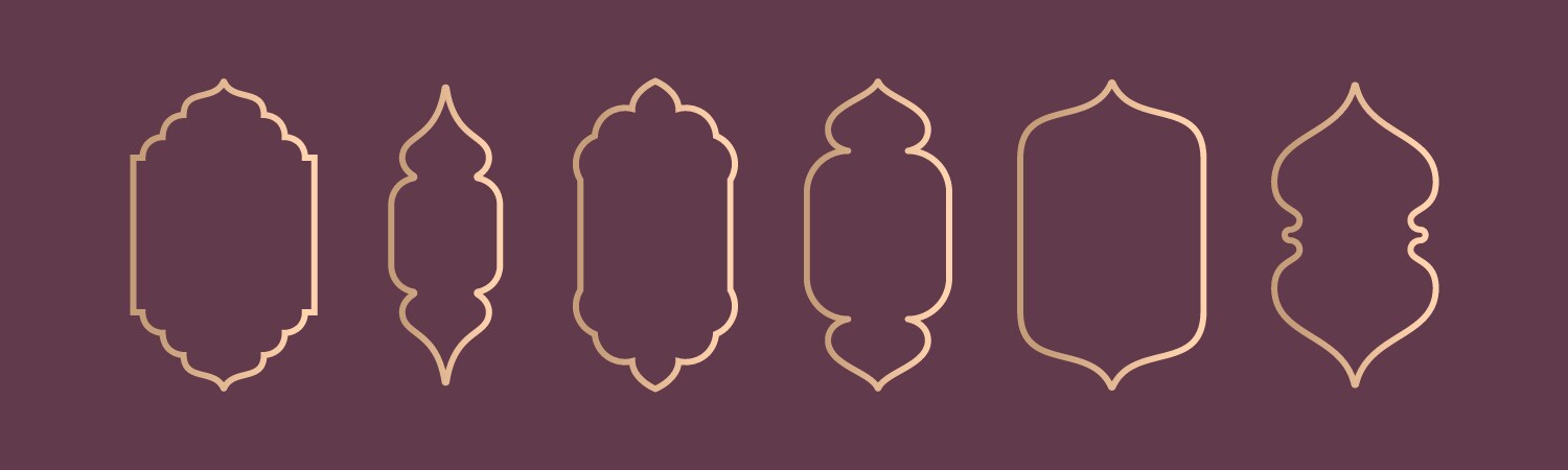 Gold traditional islamic window shape muslim Vector Image